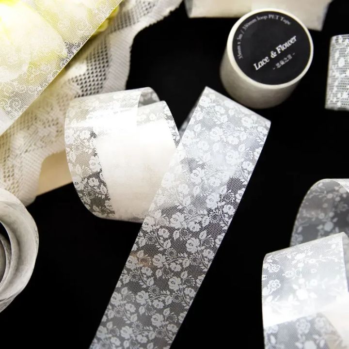 1 roll Tape PET tape lace flower language series underlining handbook ...