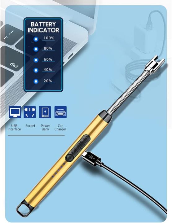 Rechargeable Kitchen Lighter | USB charging, indicator, Hanging loop ...