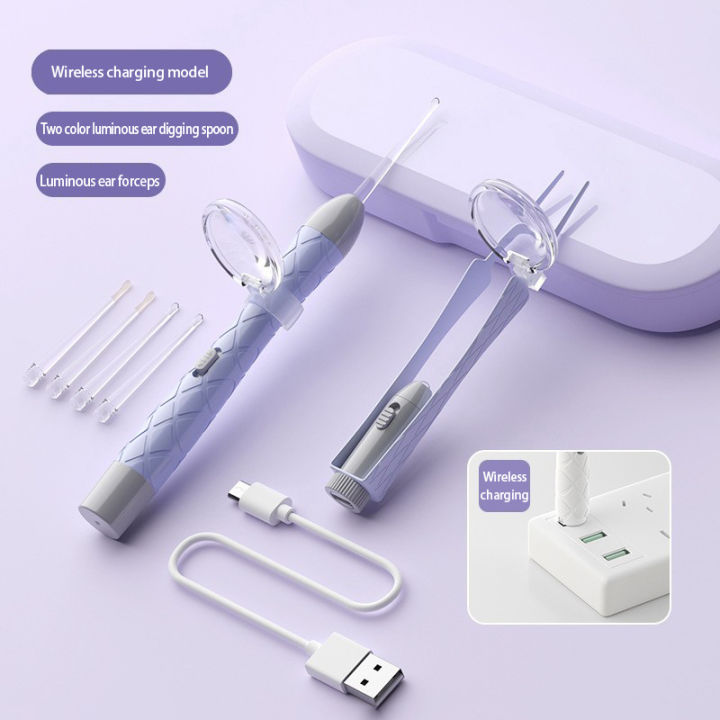 Ear Cleaning Tool Ear Picker With Light Ear Cleaner Wax Removal USB ...