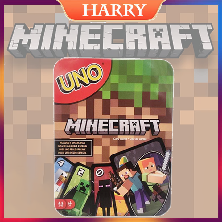 Uno Minecraft metal box thick cards are suitable for 2-10 people from ...