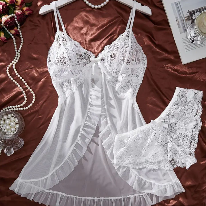 Transparent White Sexy Lingerie Women Underwear Temptation Sleepwear ...