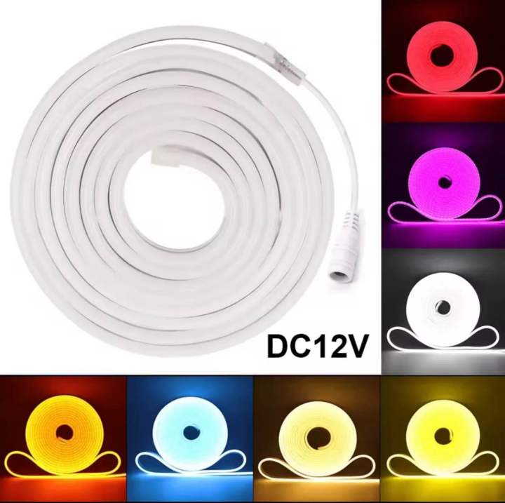 5m Flexible Silicone Neon LED Light Strip Set, 2835, Low Voltage, 12V ...