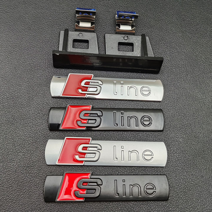 3D Metal Logo S LINE Emblem Grill Badge Car Sticker For Audi Sline Q3 ...