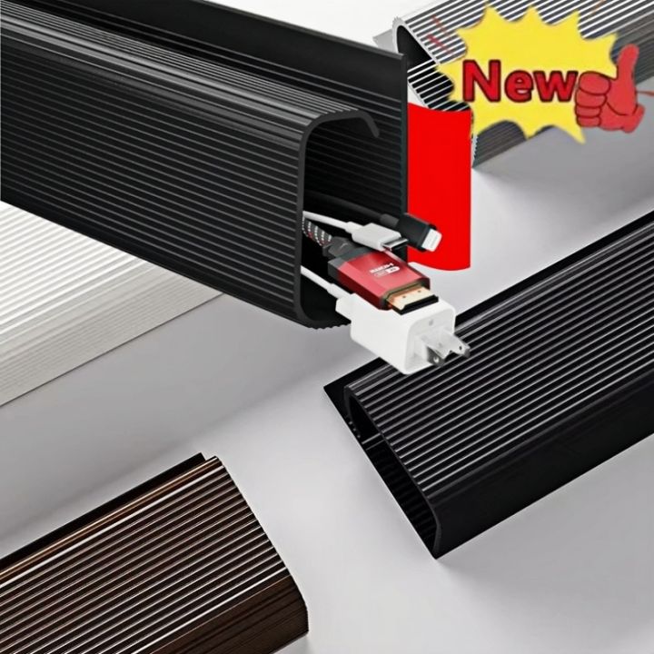New 40CM Channel Cable Management under Desk PVC No Drilling Cord Hider ...