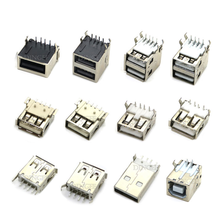 5Pcs USB Type A Standard Port Female Solder Jacks Connector PCB Socket USB-A USB-B type | Daraz.pk