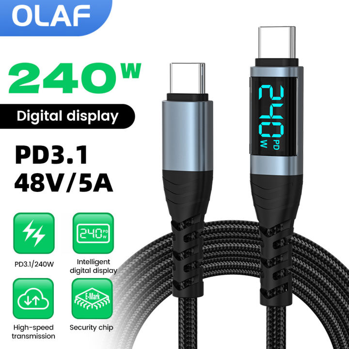 240W USB Type C To USB C Cable PD 3.1 Fast Charging Charger Wire For ...