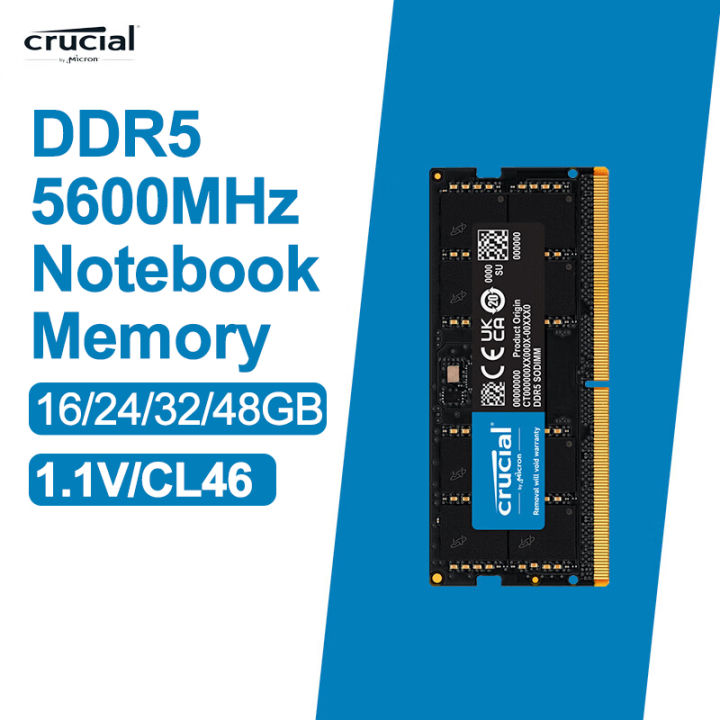 Crucial RAM 16GB 24GB 32GB 48GB DDR5 5600MHz PC5-44800 Laptop Memory ...