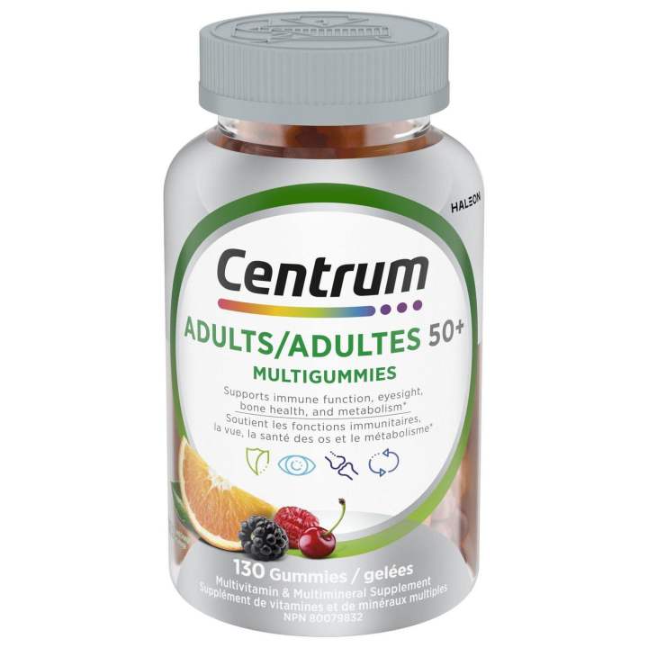 Centrum MultiGummies Adults 50+ Multivitamin Supplement Gummies, 130 ...