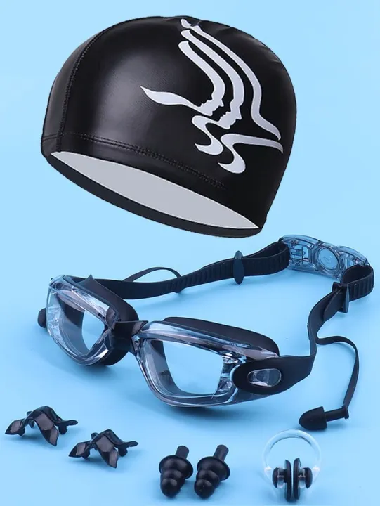 Silicone Swimming Goggles And Cap Anti Smog Swimming Glasses And Soft ...
