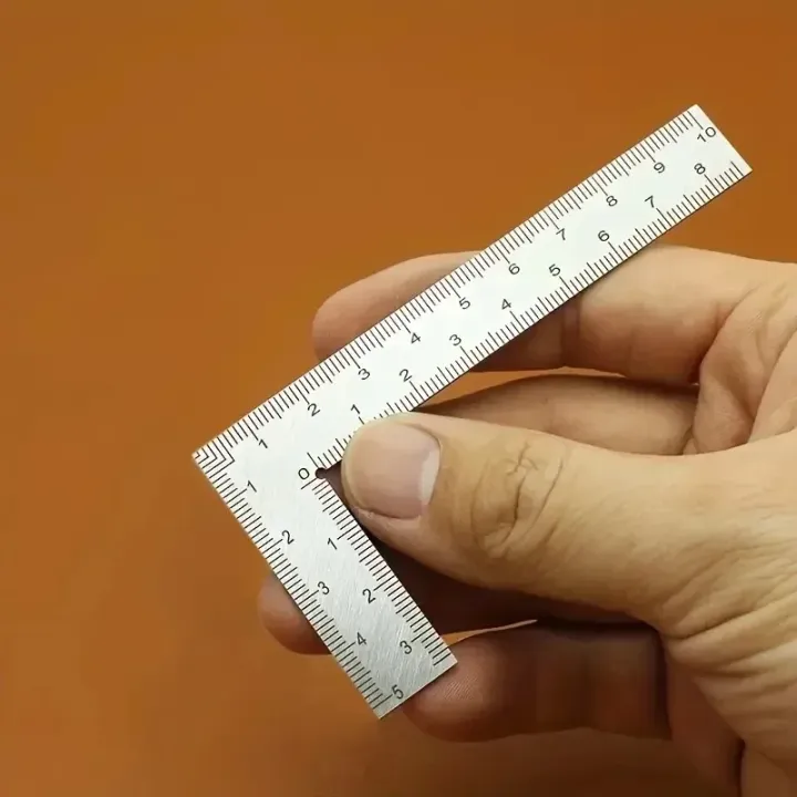 Mini Square Stainless Steel L Shaped Ruler High Precision Double Sided ...