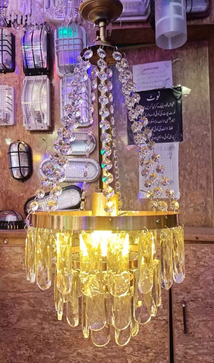 fancy fanoos light crystal chandelier ceiling light | Daraz.pk