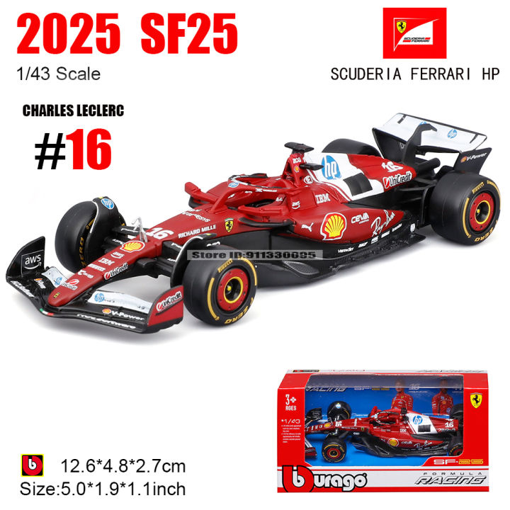 Bburago 1:43 2025 F1 Scuderia Ferrari SF25 #16 Charles Leclerc #44 ...