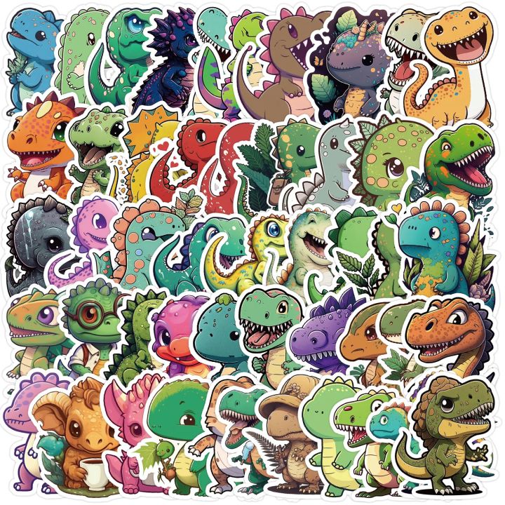 50pcs Cute Cartoon Baby Dinosaur Aesthetic Stickers Kids Toy DIY Laptop ...