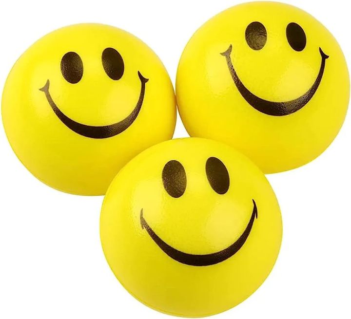 3pcs Soft Squeeze Smiley Funny face Sponge Balls for Stress Relief and ...