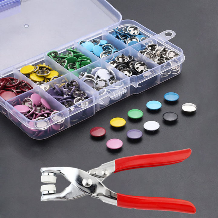 50/100 Metal Prong Snap Button Hollow Press Prong Fastener Studs with ...