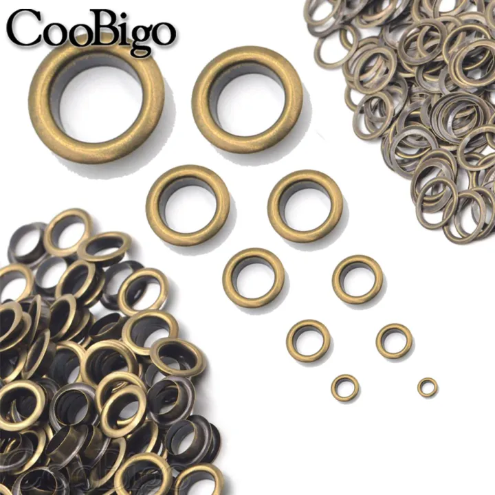 100sets Metal Eyelets Leather Repair Grommets Round Eye Rings for Shoes ...