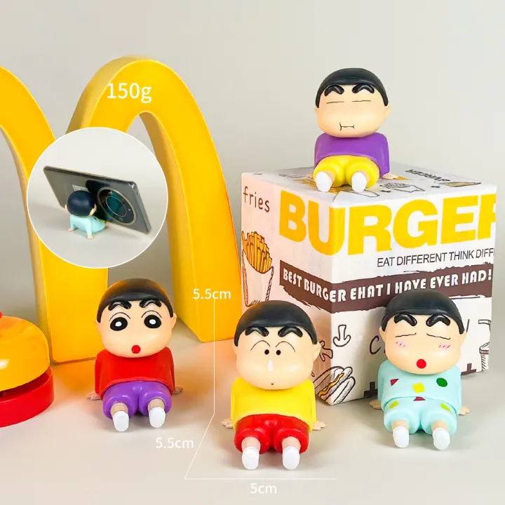 4pcs Lazy Phone Stand Greedy Crayon Shin Chan Cartoon Anime Handmade ...