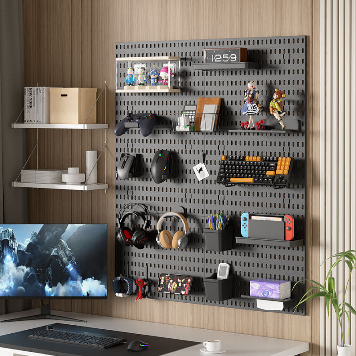 Gaming Study Wall-Mounted Punch-Free Pegboard: For Home Game Rooms ...