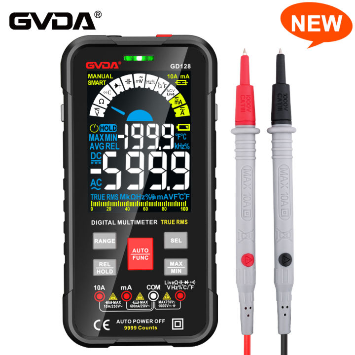 New 9999 Counts Digital Multimeter Smart Auto Range 1000V 10A Tester ...