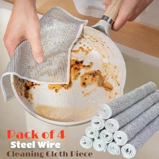 Pack of 4 Kitchen Steel Mesh Wire Dish Washer | Daraz.pk
