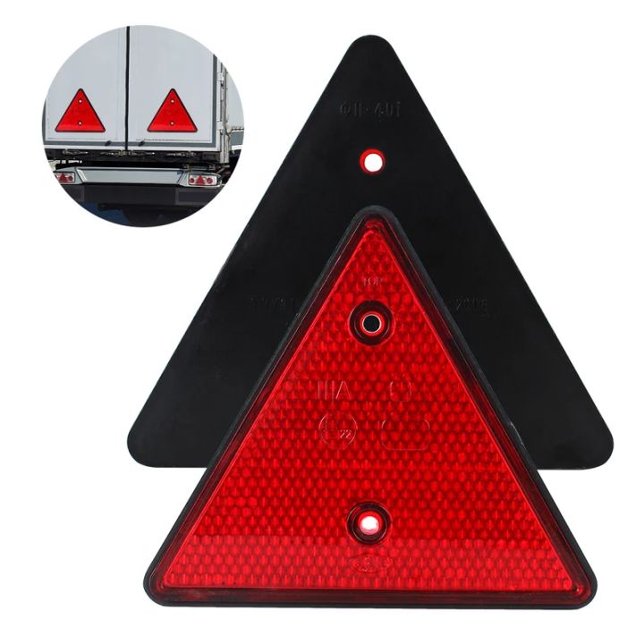 Red Rear Reflectors Car Accessories Triangle Reflective Fit for Trailer ...