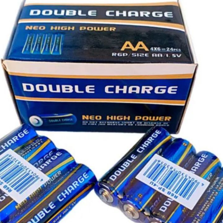 Double Charge AA batteries battery cell_ 24 cells in box_ Heavy duty ...