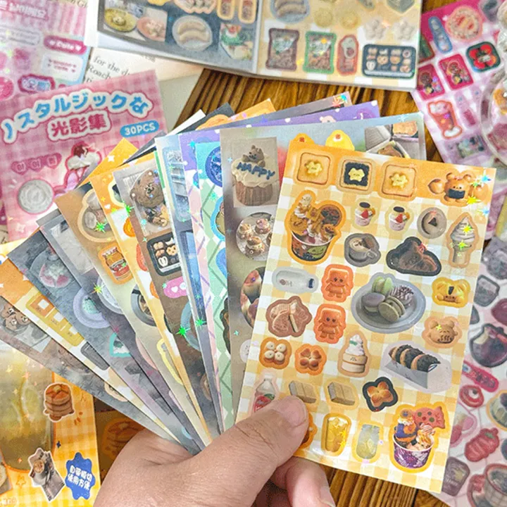 30pcs Japanese Vintage Sticker Book With Cake Milkshake Dessert Food ...