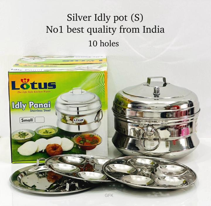 Heavy Silver Idly Pot Set - Small (10 Holes) & Large (21 Holes), Made ...