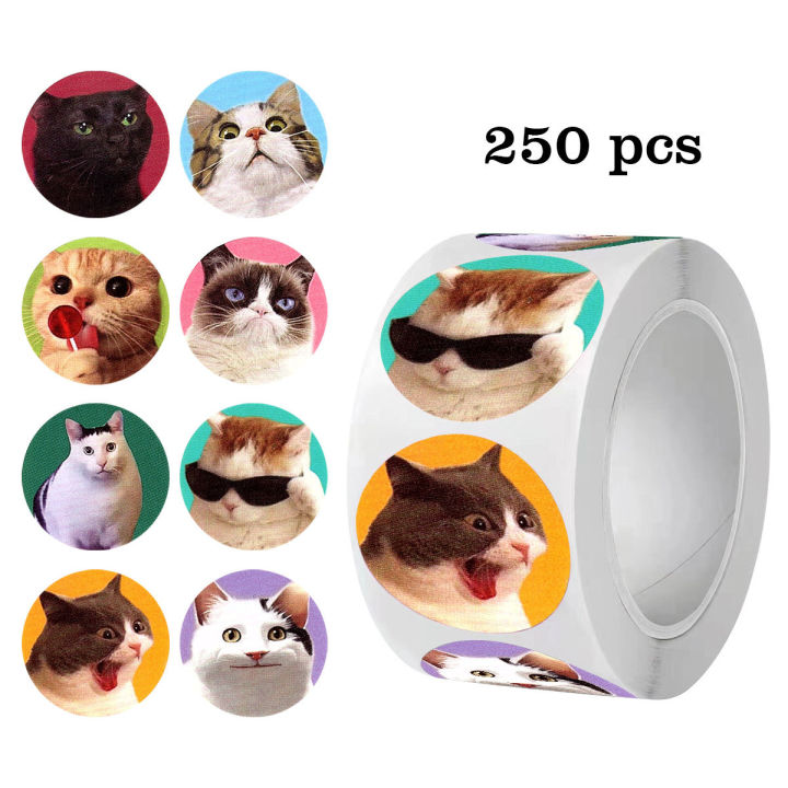 250pcs Cartoon Meme Cat Stickers For School Reward Stickers Classroom ...