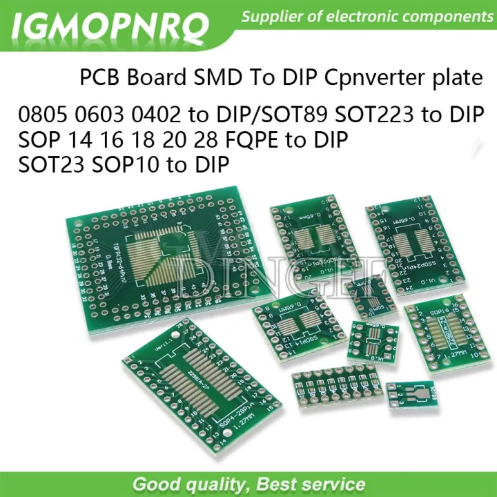 10PCS PCB Board Kit SMD Turn To DIP Adapter Converter Plate SOP MSOP ...