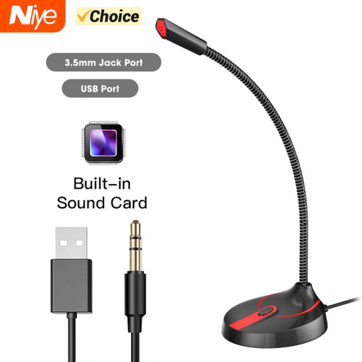 Mini USB Microphone Studio Speech Speakers 3.5mm Jack Plug Wired ...