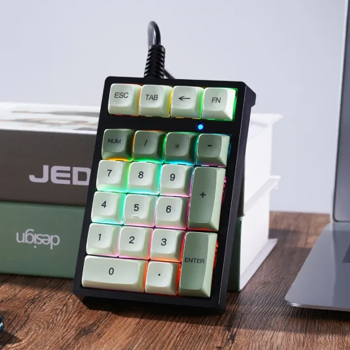 T21 Wired Mechanical Numeric Keypad,With Multi-color Lights,21 Key ...