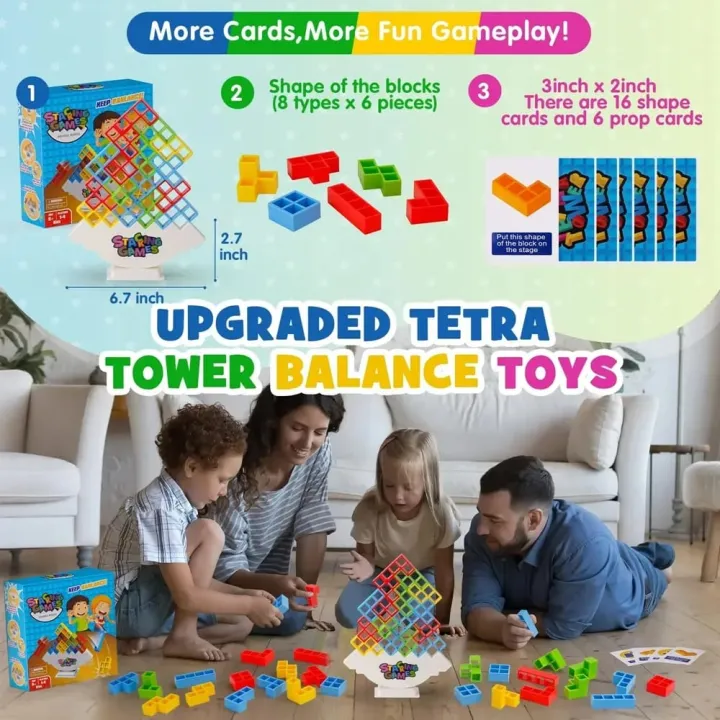 HOTTEST SALE 48 Blocks Building Block Brick Toy Balance Stacked Tetra ...