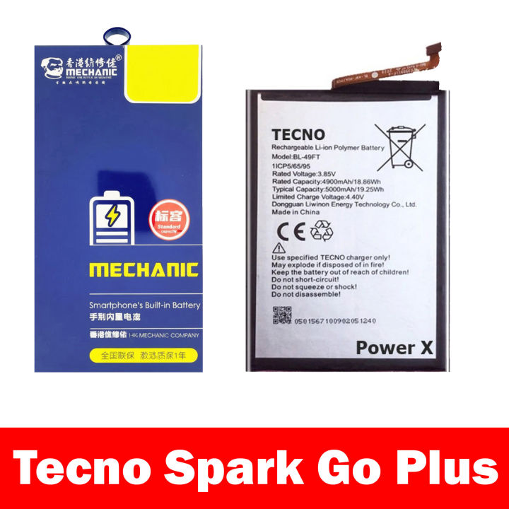 Tecno Spark Go Plus High Capacity Battery - BL-39LT 4000mAh - Mechanic ...