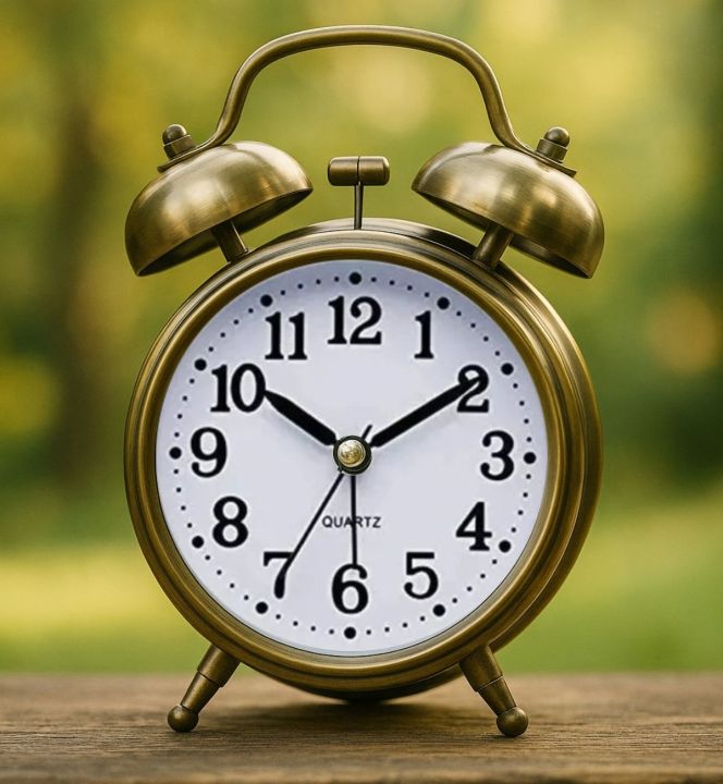 Classic Retro Alarm Clock – Dual Bell, Night Light, Portable Design ...