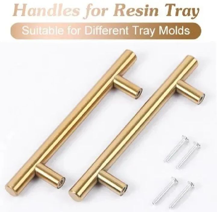 Handles for Resin Tray | 1 pair of Golden Metallic Resin Tray handles ...