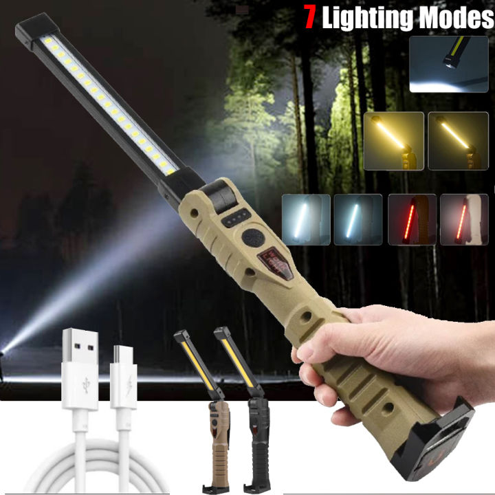 Folding COB Portable LED Work Light Handheld Flashlight Built-in ...