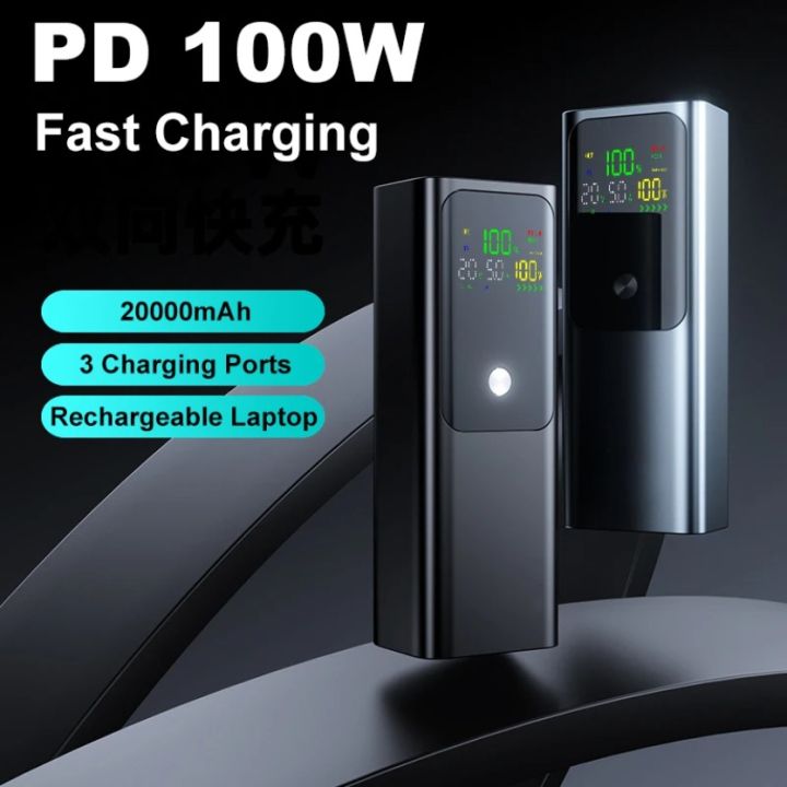 20000mAh External Battery PD100W Power Bank High Capacity Fast Charging ...