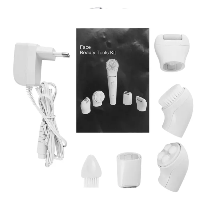 Electric Facial Cleansing Brush 5 IN 1 Silicone Sonic Face Cleaner Deep ...