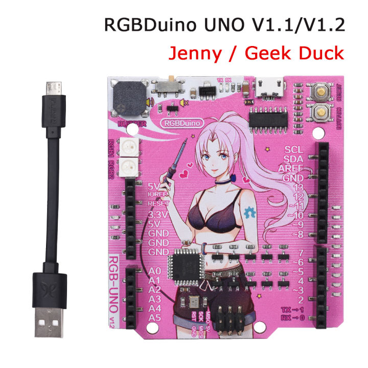 RGBDuino UNO V1.2 Jenny Development Board ATmega328P Chip CH340C VS ...