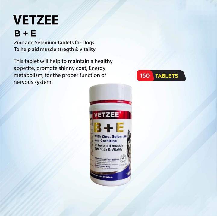 Vetzee B Plus E With Zinc & Selenium For Dogs 150 Tablets B Plus E ...