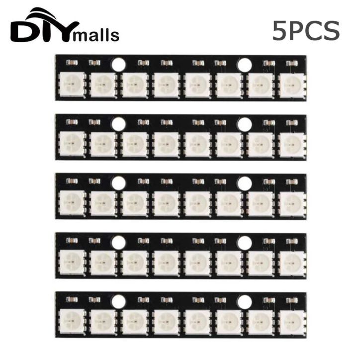 5PCS 8Bits WS2812 5050 RGB LED Module 8 Channel Built-in Lights Full ...
