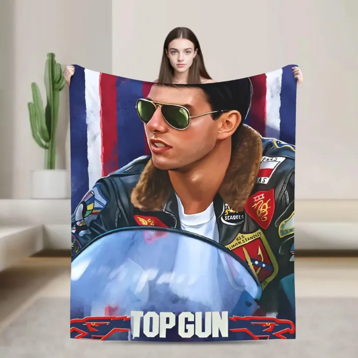 Top Gun Tom Cruise Fighter Jet Warm Soft Blanket Flannel Couch Cover ...