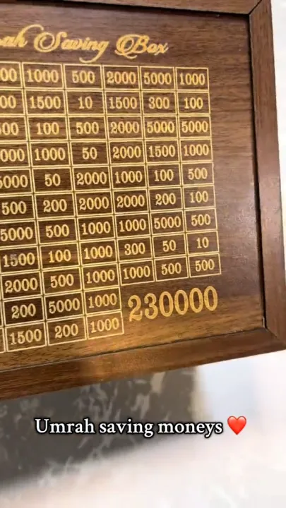 Umrah Saving Box - Wooden Islamic Money Saving Box - 280 Days Hajj ...