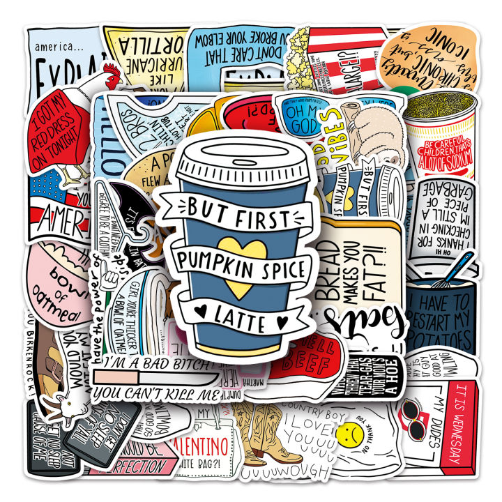 50 Piece Cartoon Pattern Stickers Waterproof DIY For Phones Laptop Car ...