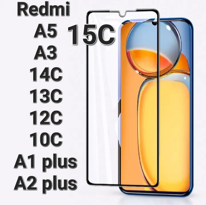 Redmi A5.A3.15C.14C.13C.12C.10C.A1plus.A2plus Tempered Glass Full Glue ...