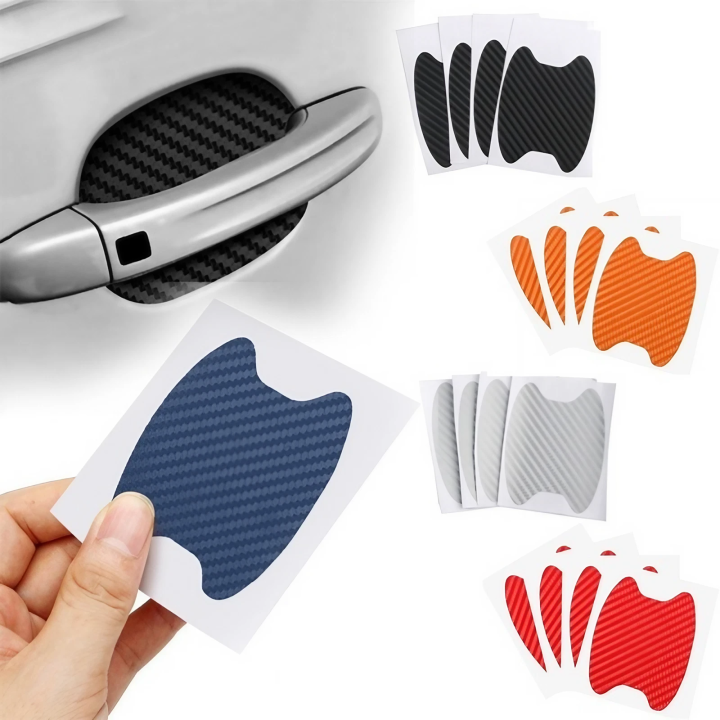 Universal Carbon Fiber Auto Door Handle Film Sticker Protect Car Handle ...