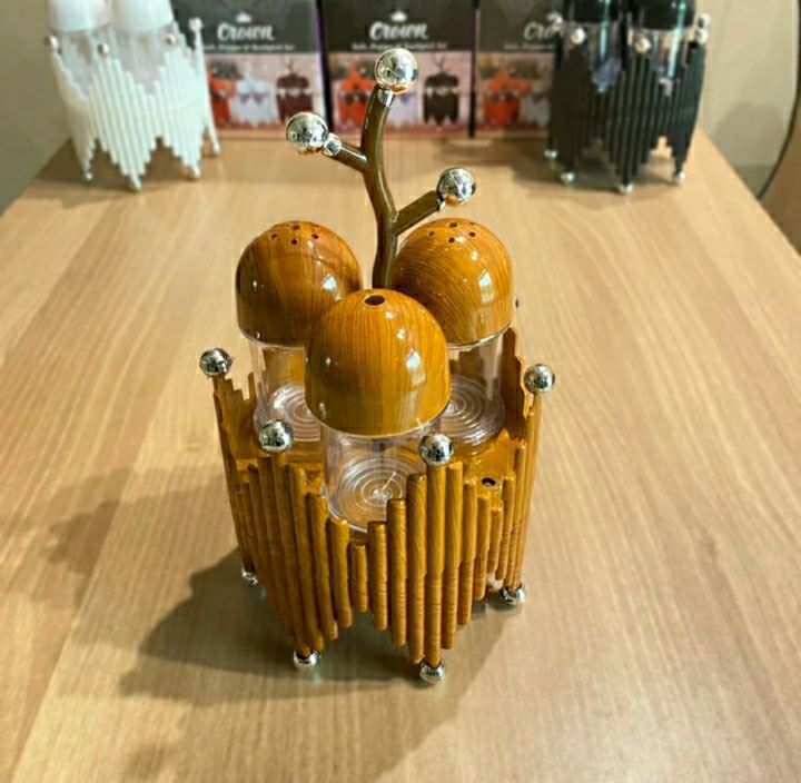 Crown Salt Pepper and Tooth Pick Set For Home And Kitchen | Daraz.pk