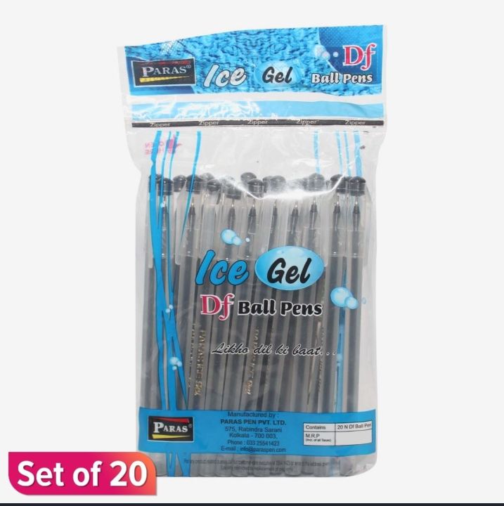 Ice DF Gel Ball Pens Black 20 Pcs | Daraz.com.np