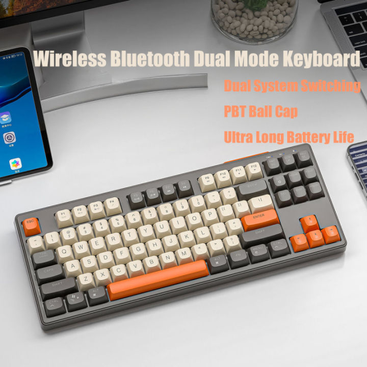 M87 Wireless Bluetooth Dual Mode Keyboard, Mechanical Feeling Gaming ...